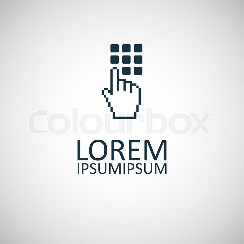 The hand press the button icon for web ... | Stock vector | Colourbox
