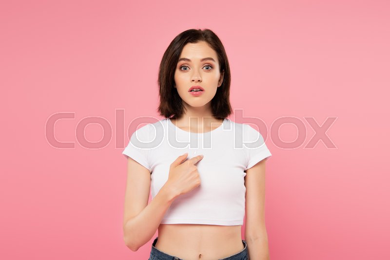 Surprised Girl Pointing