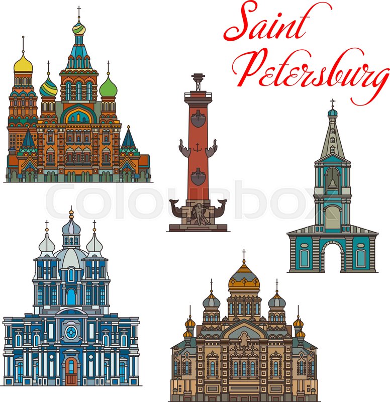 Saint Petersburg architecture, Russia ... | Stock vector | Colourbox
