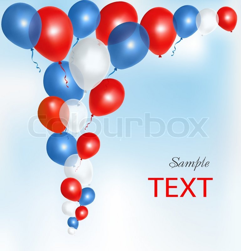 Red White And Blue Balloons Border