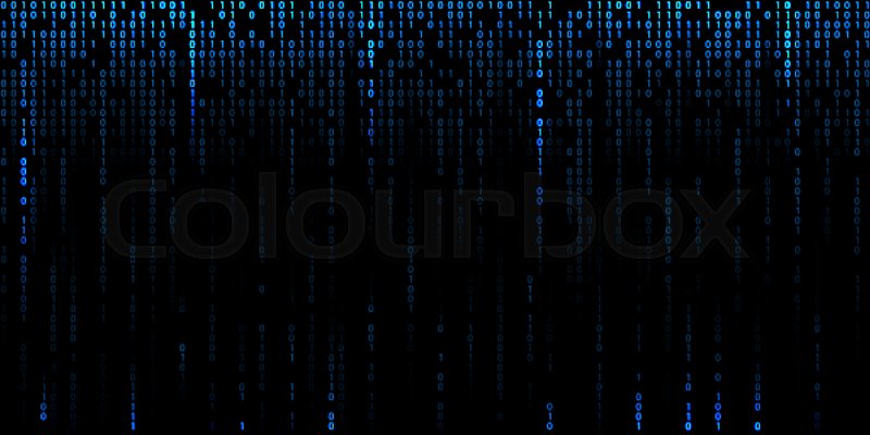 Blue cyber background of binary code ... | Stock vector | Colourbox