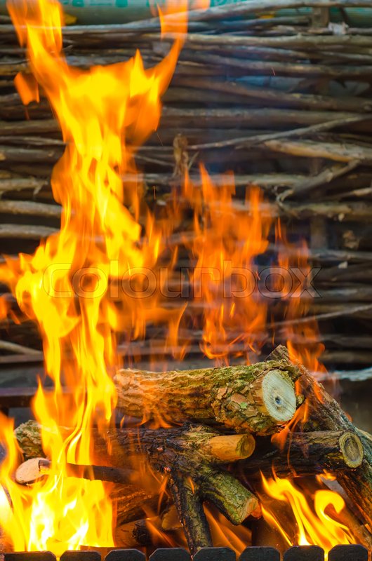 Bonfire light at night closeup | Stock image | Colourbox