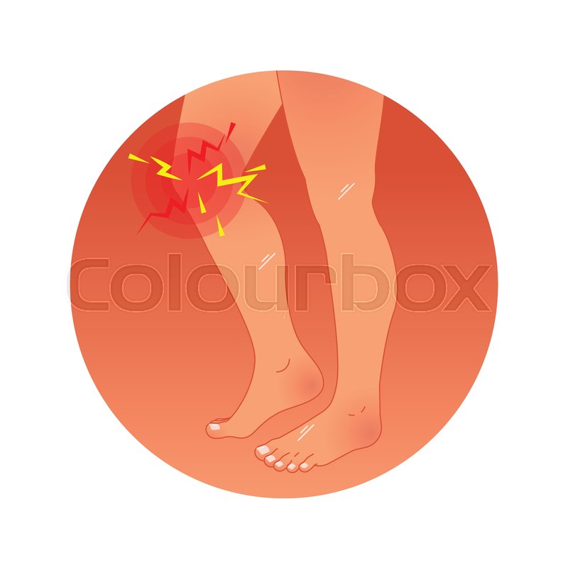 Painful knee concept vector ... | Stock vector | Colourbox