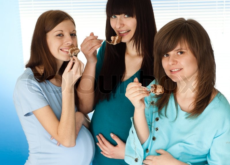 Three pregnant women are beautiful | Stock image | Colourbox