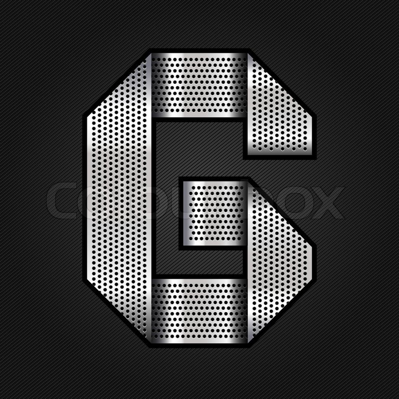 Letter metal chrome ribbon - G | Stock vector | Colourbox