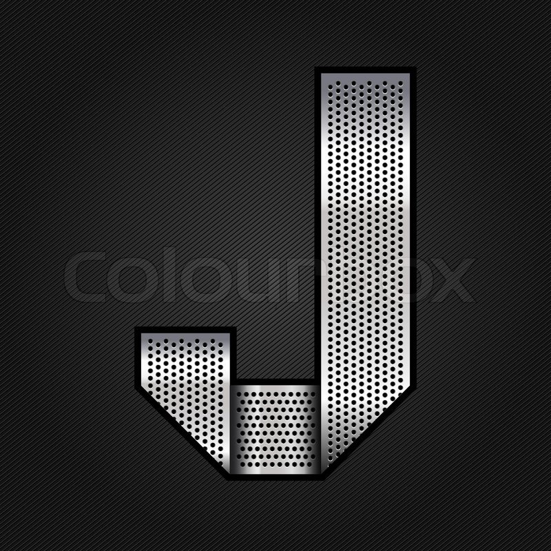 Letter metal chrome ribbon - J | Stock vector | Colourbox