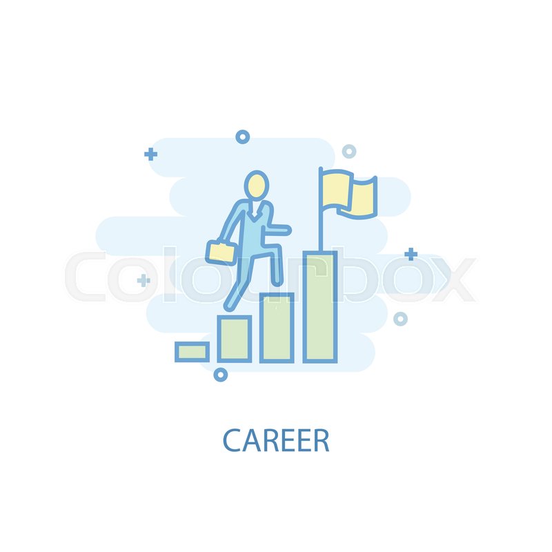 Career line concept. Simple line icon, ... | Stock vector | Colourbox