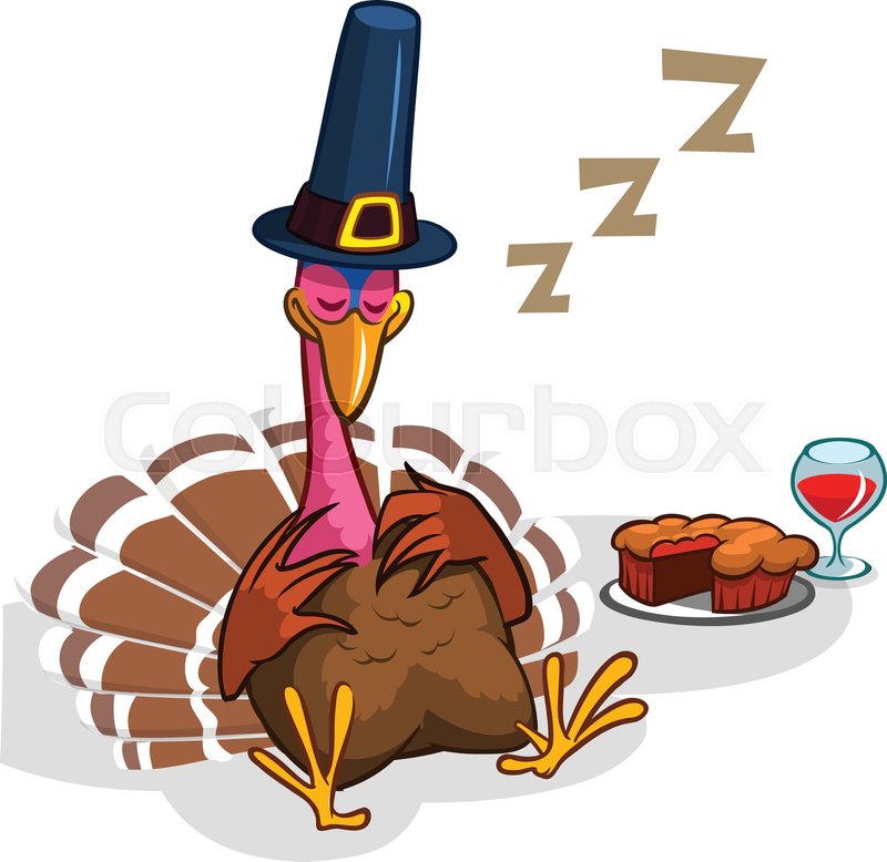 Sleeping turkey after good meal with ... | Stock vector | Colourbox