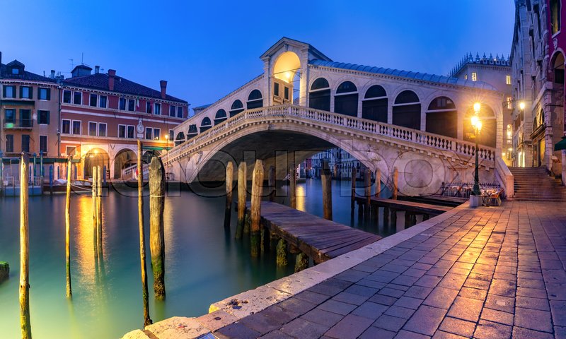 Panoramic view of famous Rialto Bridge ... | Stock image | Colourbox