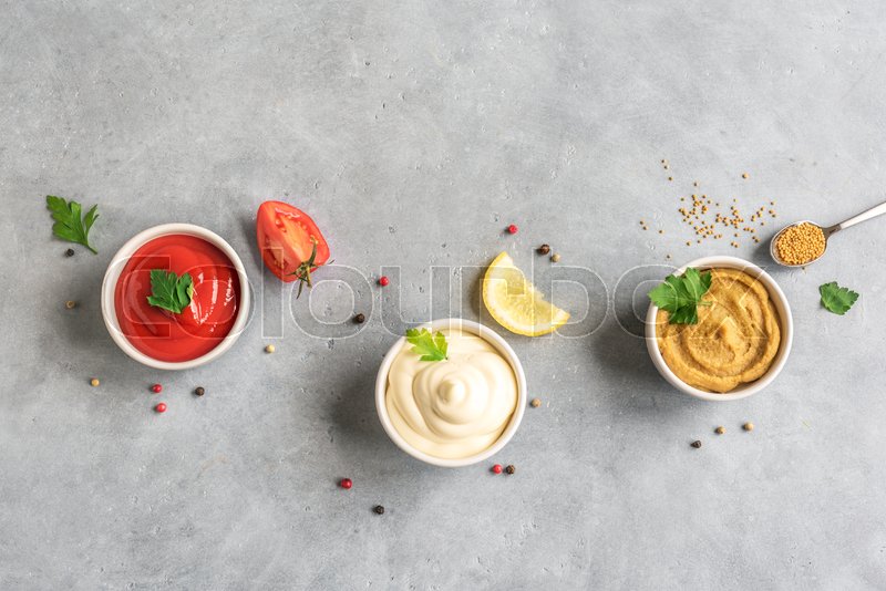 Set of popular american sauces - ... | Stock image | Colourbox