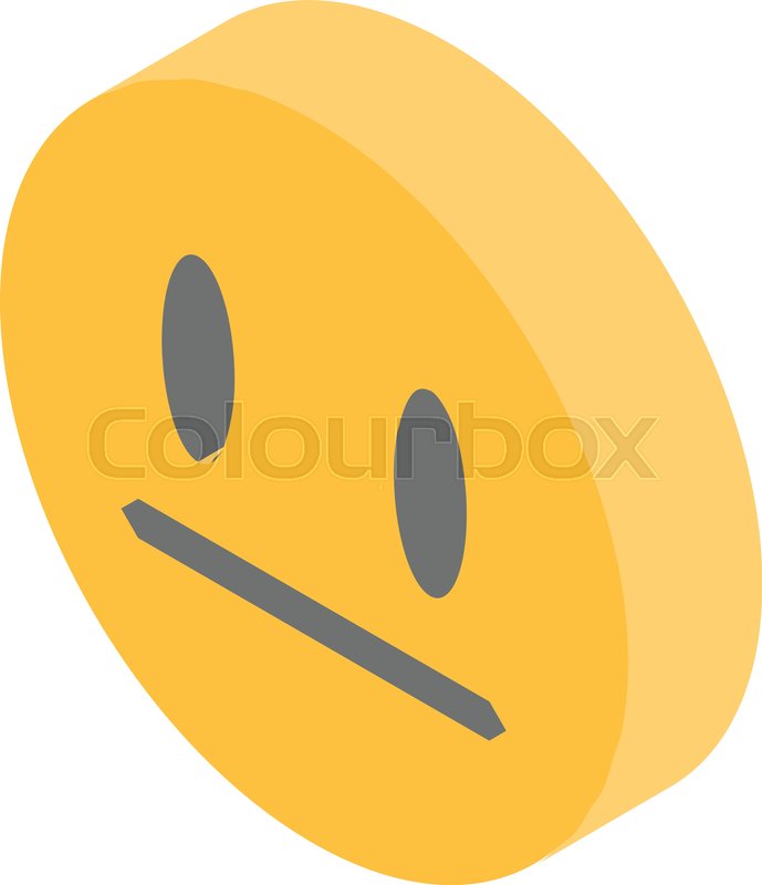 Serious smile emoji icon. Isometric of ... | Stock vector | Colourbox