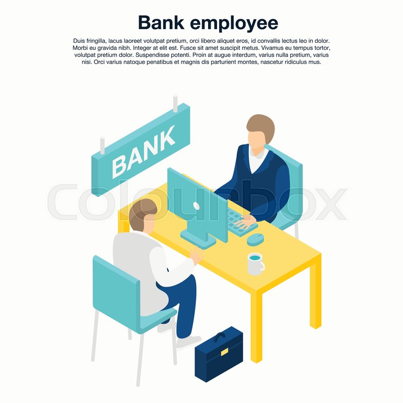 Bank employee concept banner. ... | Stock vector | Colourbox
