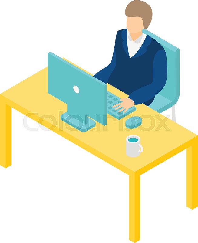 Desk Worker Icon