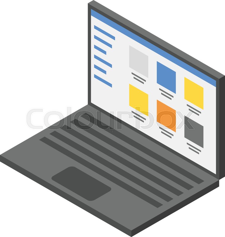 Business laptop icon. Isometric of ... | Stock vector | Colourbox