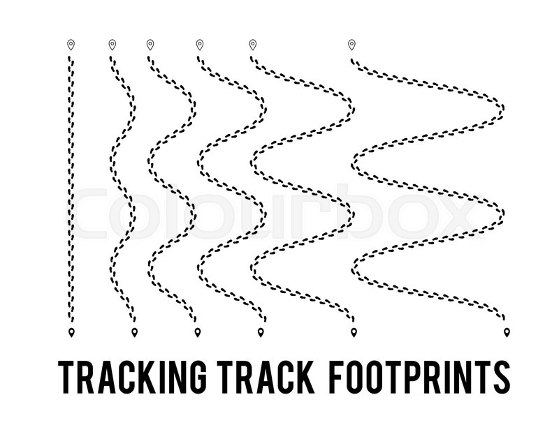 Tracking of human footprints to track ... | Stock vector | Colourbox