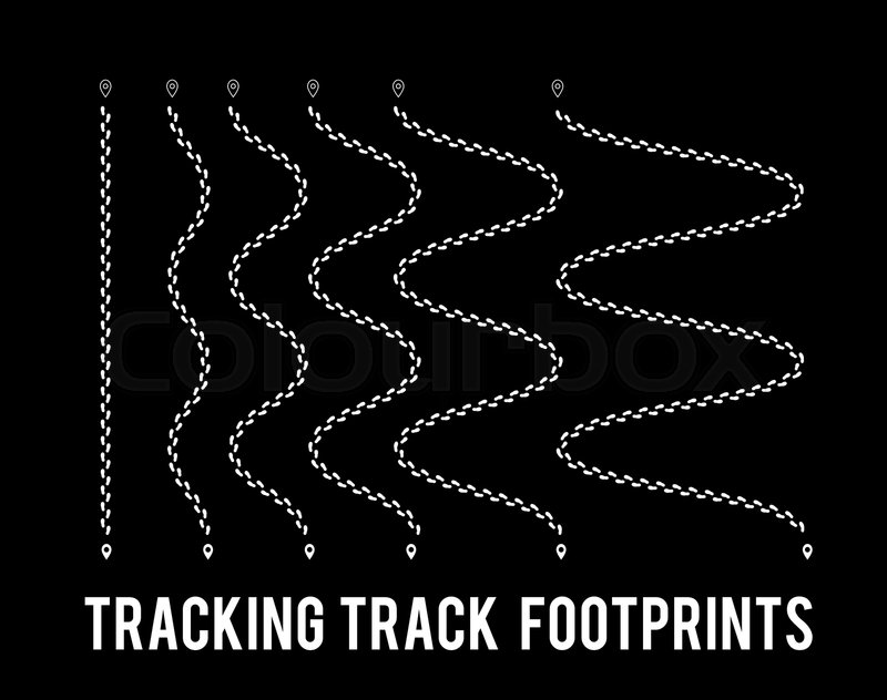 Tracking of human footprints to track ... | Stock vector | Colourbox