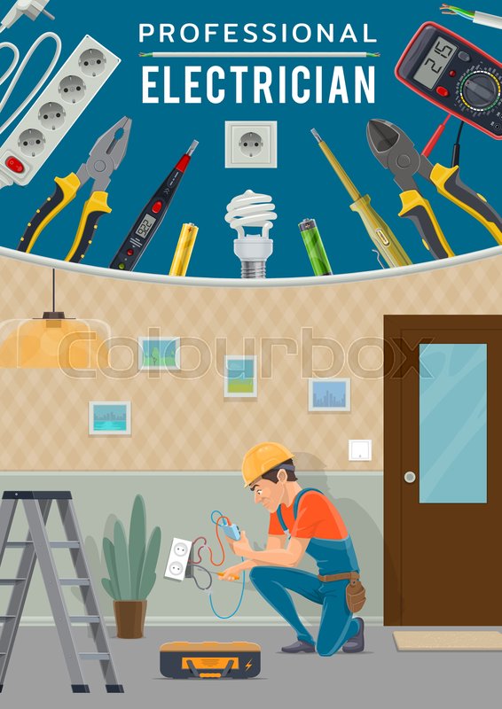 Electrical service vector design with ... | Stock vector | Colourbox