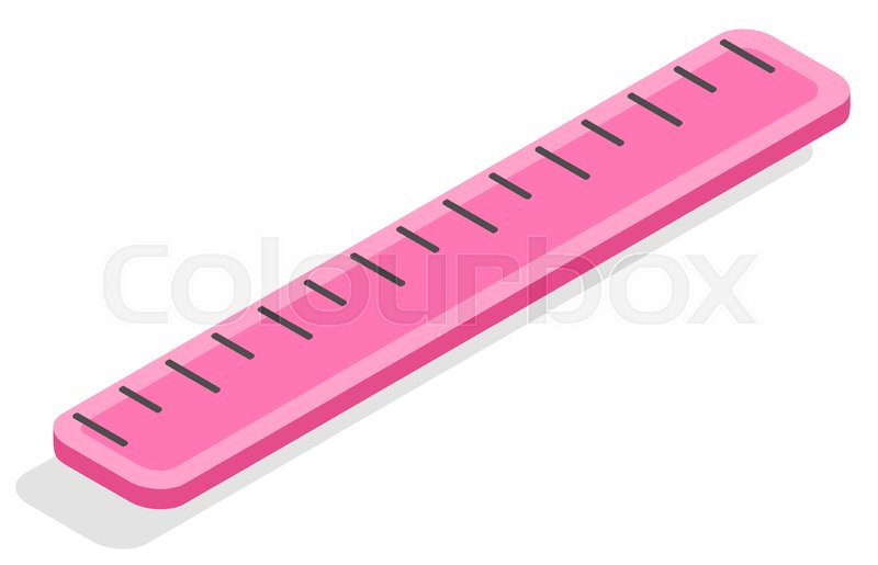 Pink 3d isometric ruler vector, ... | Stock vector | Colourbox