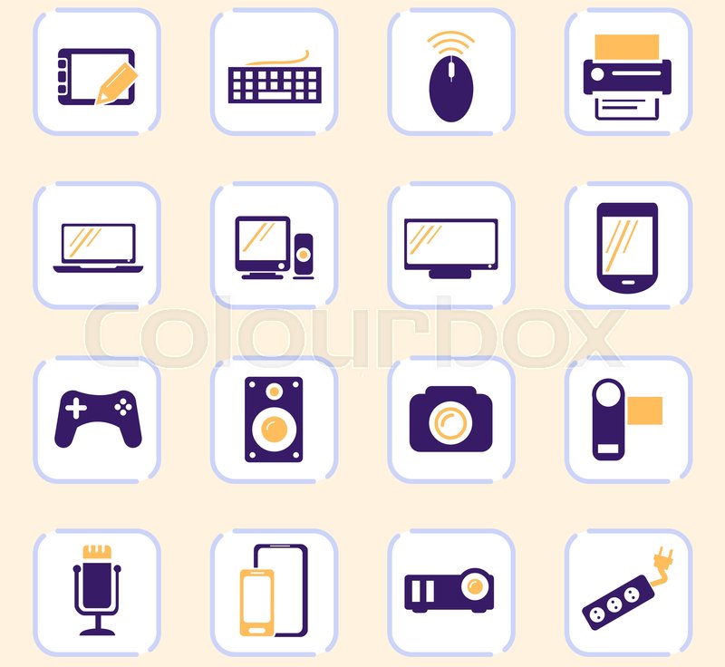 Devices icon set for web sites and ... | Stock vector | Colourbox