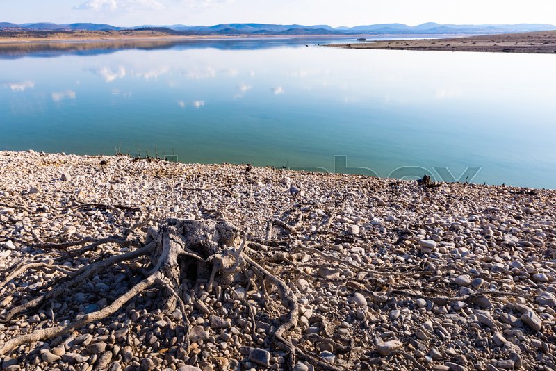 Spanish reservoir almost empty due to ... | Stock image | Colourbox