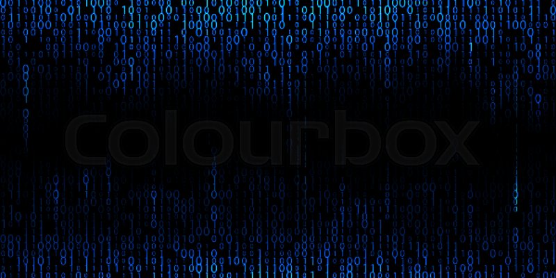 Blue cyber background of binary code ... | Stock vector | Colourbox
