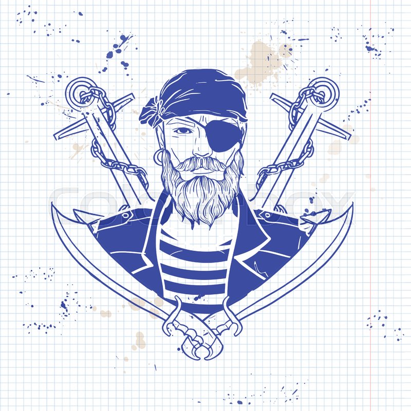 Pirate Face Drawing