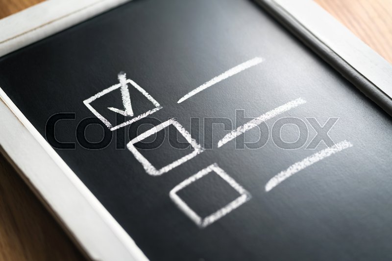 Checklist on chalkboard. Agenda and ... | Stock image | Colourbox