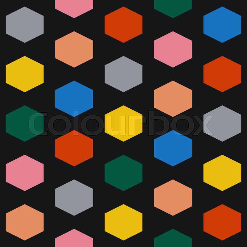 Vector colorful seamless hexagonal ... | Stock vector | Colourbox