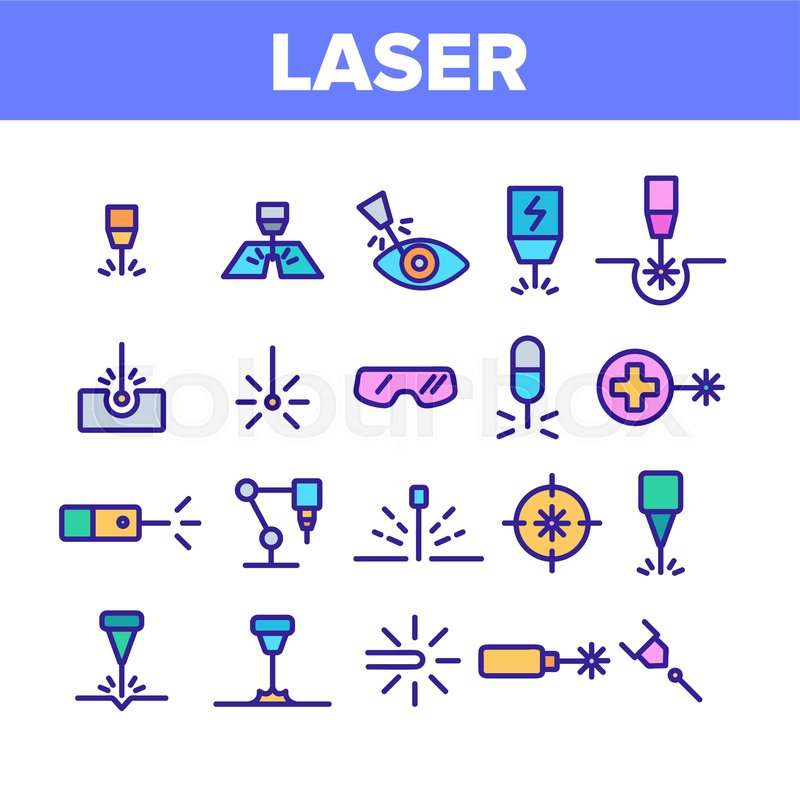 Laser Beam Collection Elements Icons ... | Stock vector | Colourbox