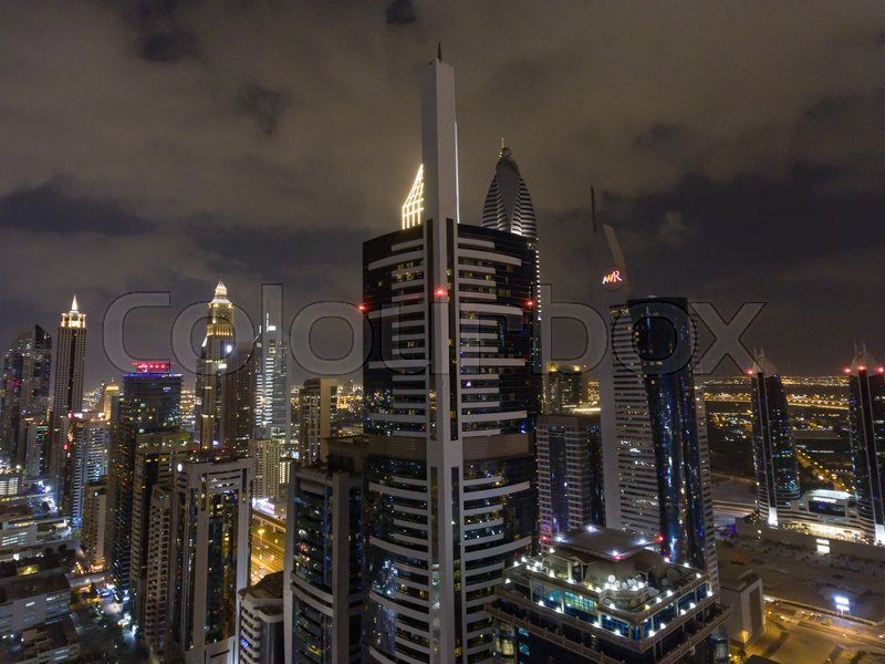 Aerial view of Dubai buildings at ... | Stock image | Colourbox