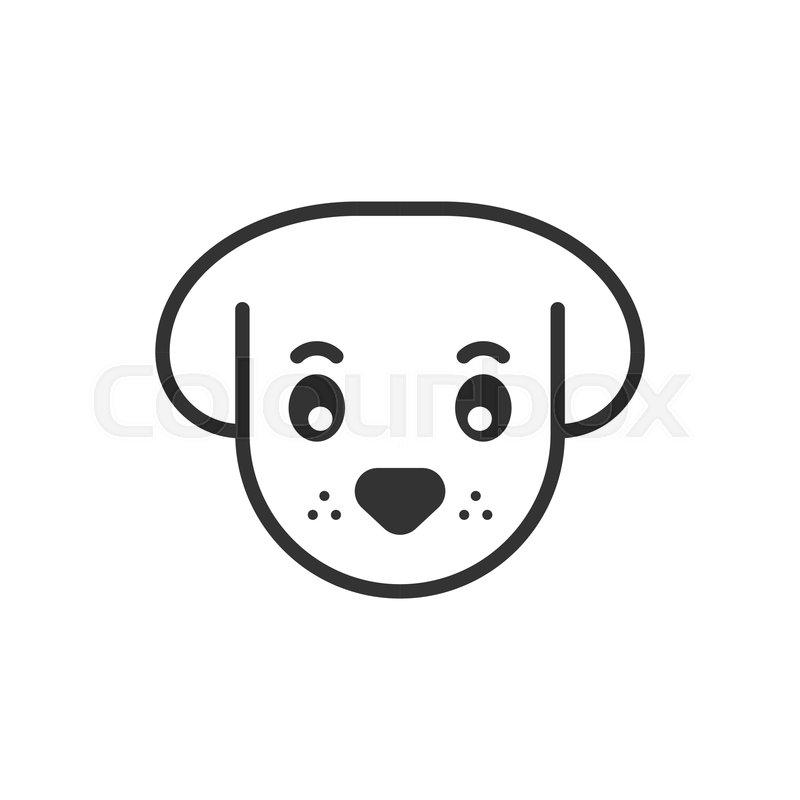 Cute, Simple Dog Face Vector Royalty Free SVG, Cliparts,, 50% OFF
