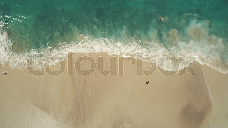 Top Down View: Ocean Beach Waves Break ... | Stock image | Colourbox