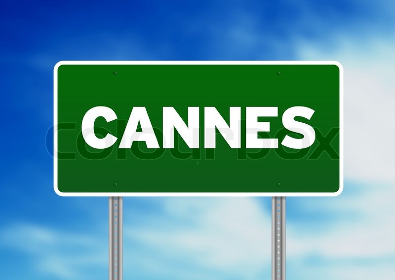 Green Road Sign -Cannes, France | Stock image | Colourbox