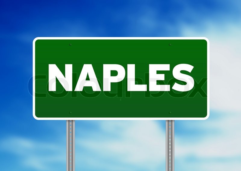 Green Road Sign - Naples, Italy | Stock image | Colourbox