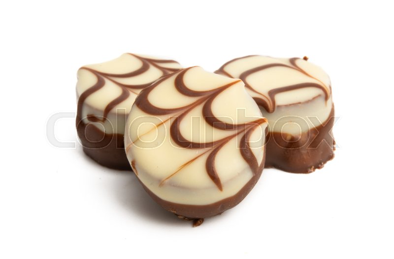 Swiss chocolate candies isolated on ... | Stock image | Colourbox