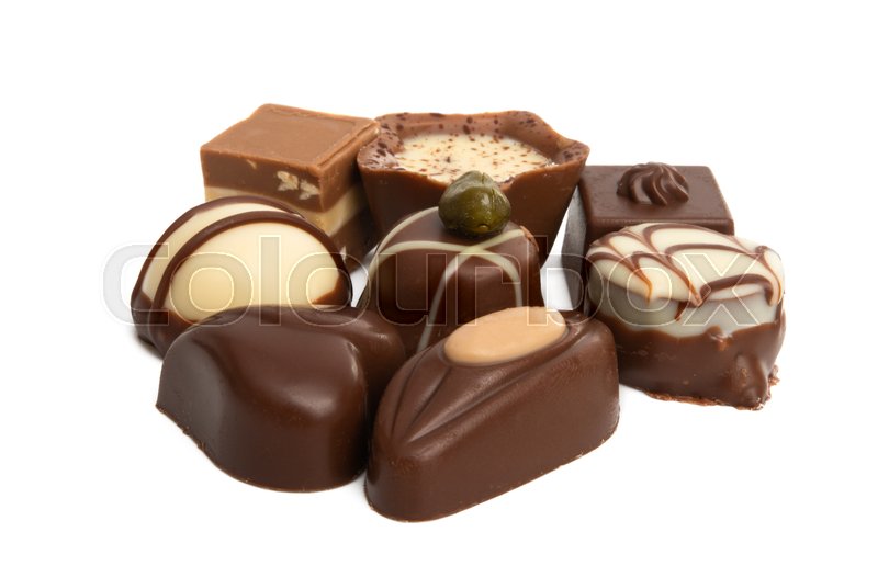 Swiss chocolate candies isolated on ... | Stock image | Colourbox