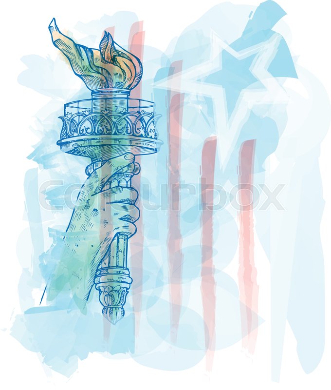 Statue Of Liberty Torch Drawing