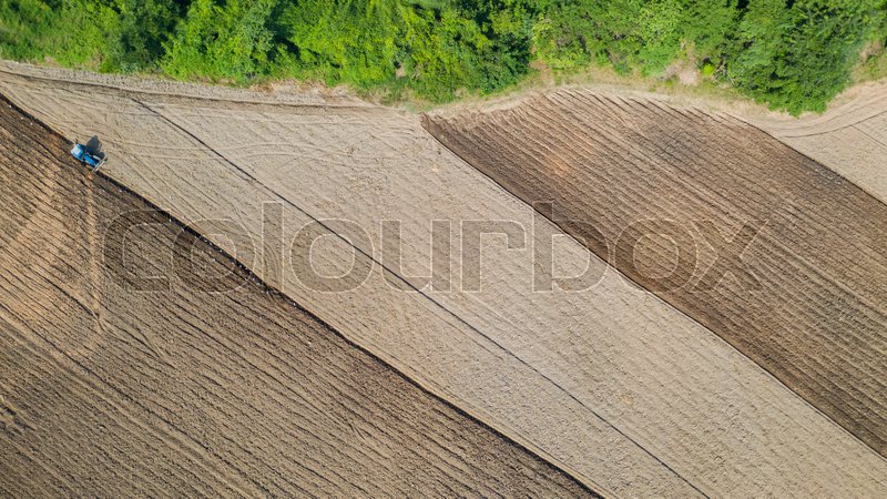 Top view of agricultural tractor ... | Stock image | Colourbox