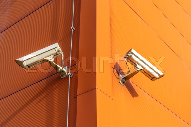 Two CCTV cameras on the cone of the ... | Stock image | Colourbox