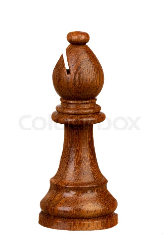 Brown bishop, chess piece isolated on a ... | Stock image | Colourbox