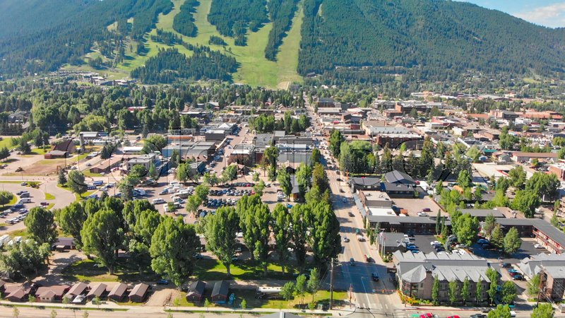 Panoramic aerial view of Jackson Hole ... | Stock image | Colourbox