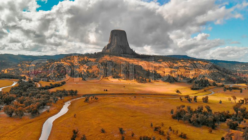 Devil's Tower National Monument and ... | Stock image | Colourbox