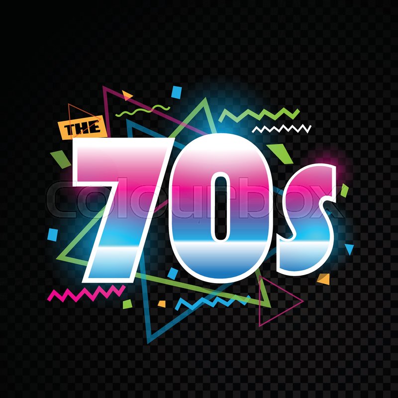 Party time The 70s style label. Vector ... | Stock vector | Colourbox