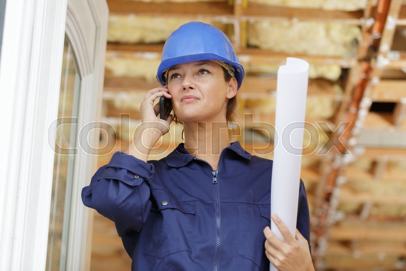 A female construction design concept | Stock image | Colourbox