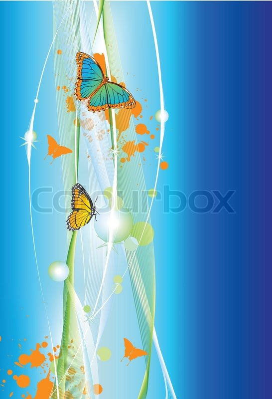 Abstract line background with buttefly | Stock vector | Colourbox