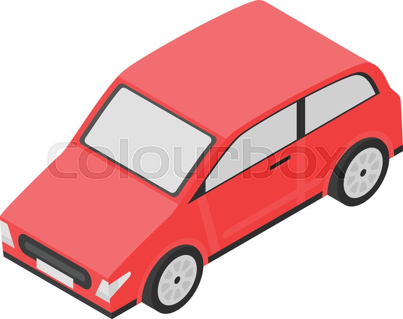 Red car icon. Isometric of red car ... | Stock vector | Colourbox