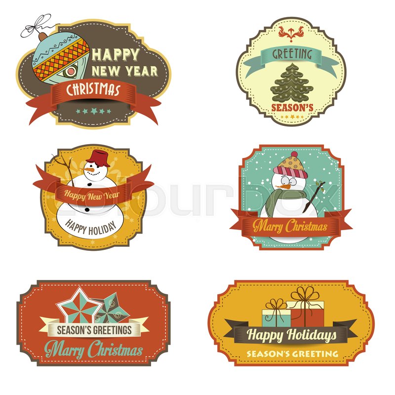 Cute Christmas labels collection ... | Stock vector | Colourbox