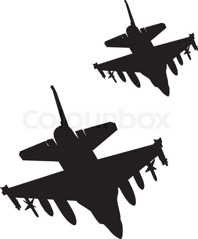 Airstrike. Vector fighters | Stock vector | Colourbox