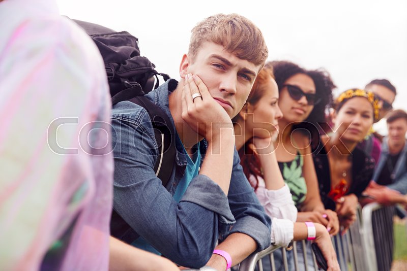 Group Of Young Friends Waiting Behind ... | Stock image | Colourbox
