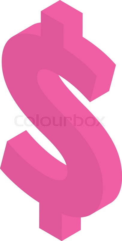 Pink Dollar Sign Clipart